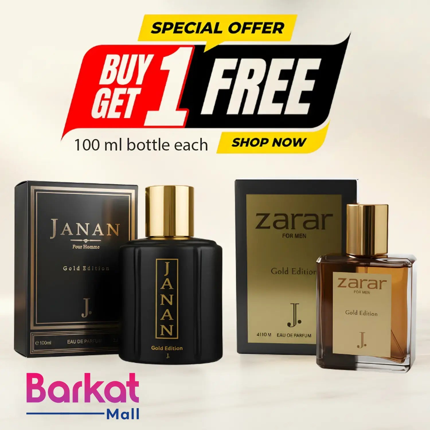 JANAN GOLD + ZARAR GOLD , Buy 1 Get 1 Free 75% OFF – Barkat Mall